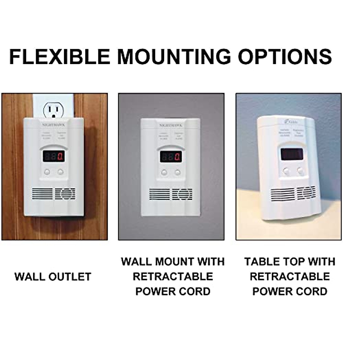 Kidde Carbon Monoxide Detector, Propane, Natural, Methane, & Explosive Gas Alarm, Plug-In Wall with 9-Volt Battery Backup, Digital LED Display
