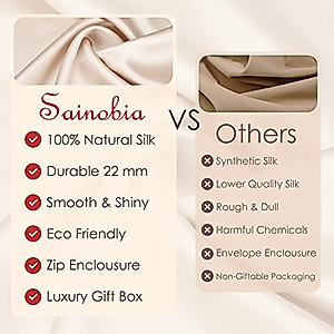 100% Pure Mulberry Silk Pillowcase for Hair and Skin with Hidden Zipper - 22 Momme Premium 6A Grade, 600 Thread Count, Silk Pillow Cases Standard Size 20"x26" (Dark Green, 1pc, with Gift Box)