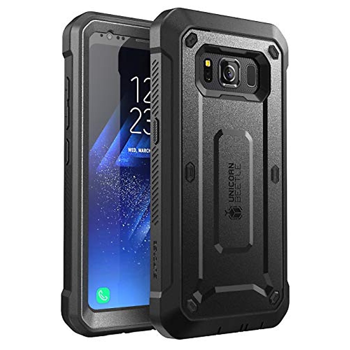 SUPCASE Unicorn Beetle Pro Series Case Designed for Samsung Galaxy S8 Active 2017 Release，Full-Body Dual Layer Rugged Holster Case with Built-in Screen Protector (Black)