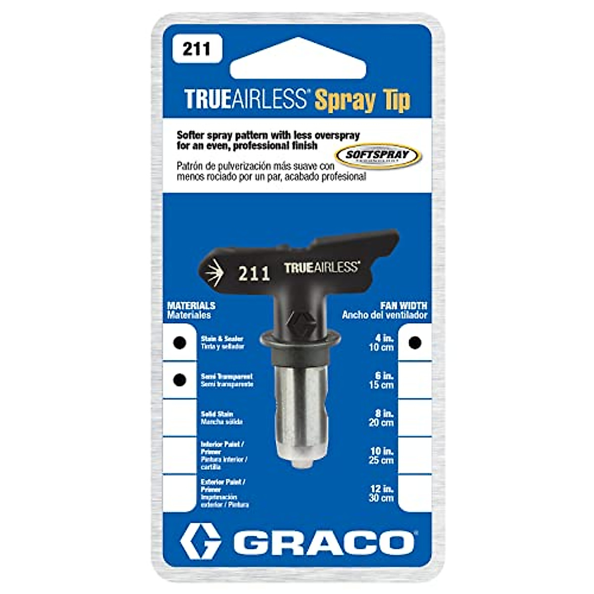 Graco TRU211 TrueAirless 211 Spray Tip, Black, Silver