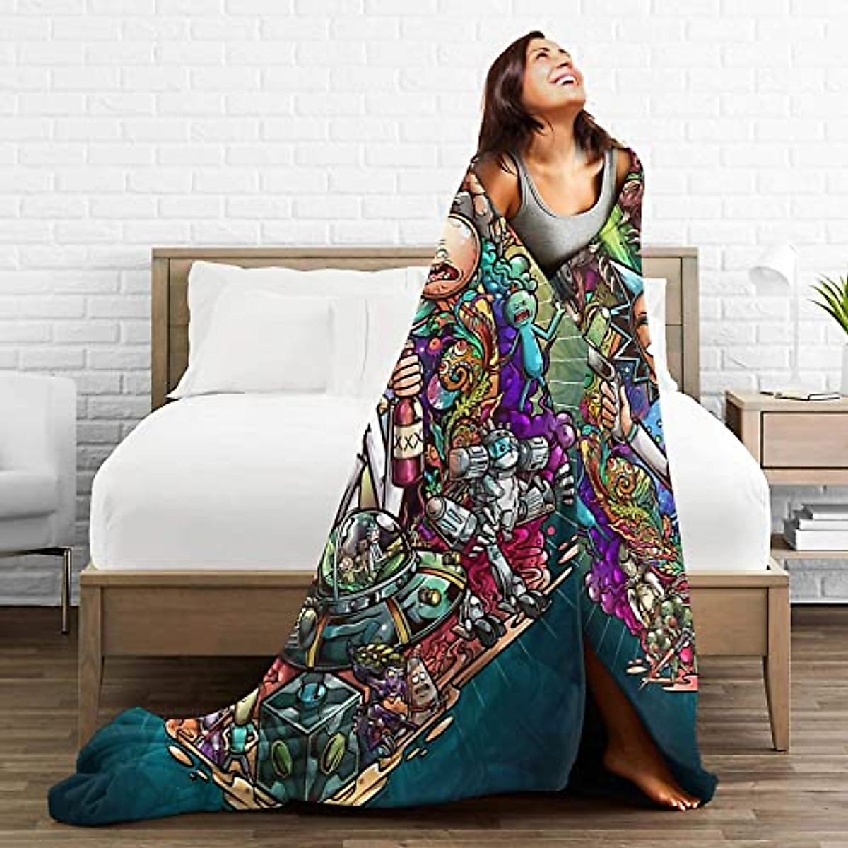 Cartoon Ultra Soft Throw Blankets Flannel Blankets for Sofa Couch Living Room/Bedroom Travel All Season 60"x50"