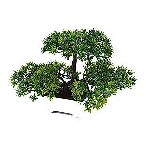 Artificial Bonsai Tree,Plastic Fake Plant Decoration Potted Artificial House Plants Guest-greeting Pine Bonsai Plant for Home Decoration Desktop Display