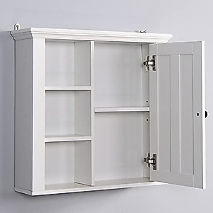 Huedimboene Bathroom Cabinet Wall Mounted, 21" White Bathroom Cabinet Over Toilet, Bathroom Wall Cabinet, Wooden Medicine Cabinet, Bathroom Storage Cabinet, Side Cabinet Kitchen Cupboard Organizer