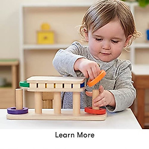 MEYOR Montessori Wooden Ring Slide Toys for Toddler Baby's Hand-Eye Coordination & Hands-on Skills