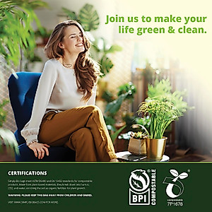 Simply Bio 13 Gallon Compostable Trash Bags Liners Drawstring, Heavy Duty Extra Thick 1 Mil, 49.21 Liter, 30 Bags, Tall Kitchen Food Scrap Waste Bag, ASTM D6400, US BPI and OK Compost Home Certified