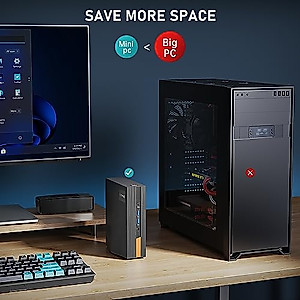 ACEMAGIC Mini PC Intel i7-11800H(8C/16T up to 4.6GHz) 16GB DDR4 512GB SSD, Mini Desktop Computers Support 4K Triple Display/USB3.2/Type C/HDMI/WiFi6/BT5.2, Mini Gaming PC for Office,Business,Home