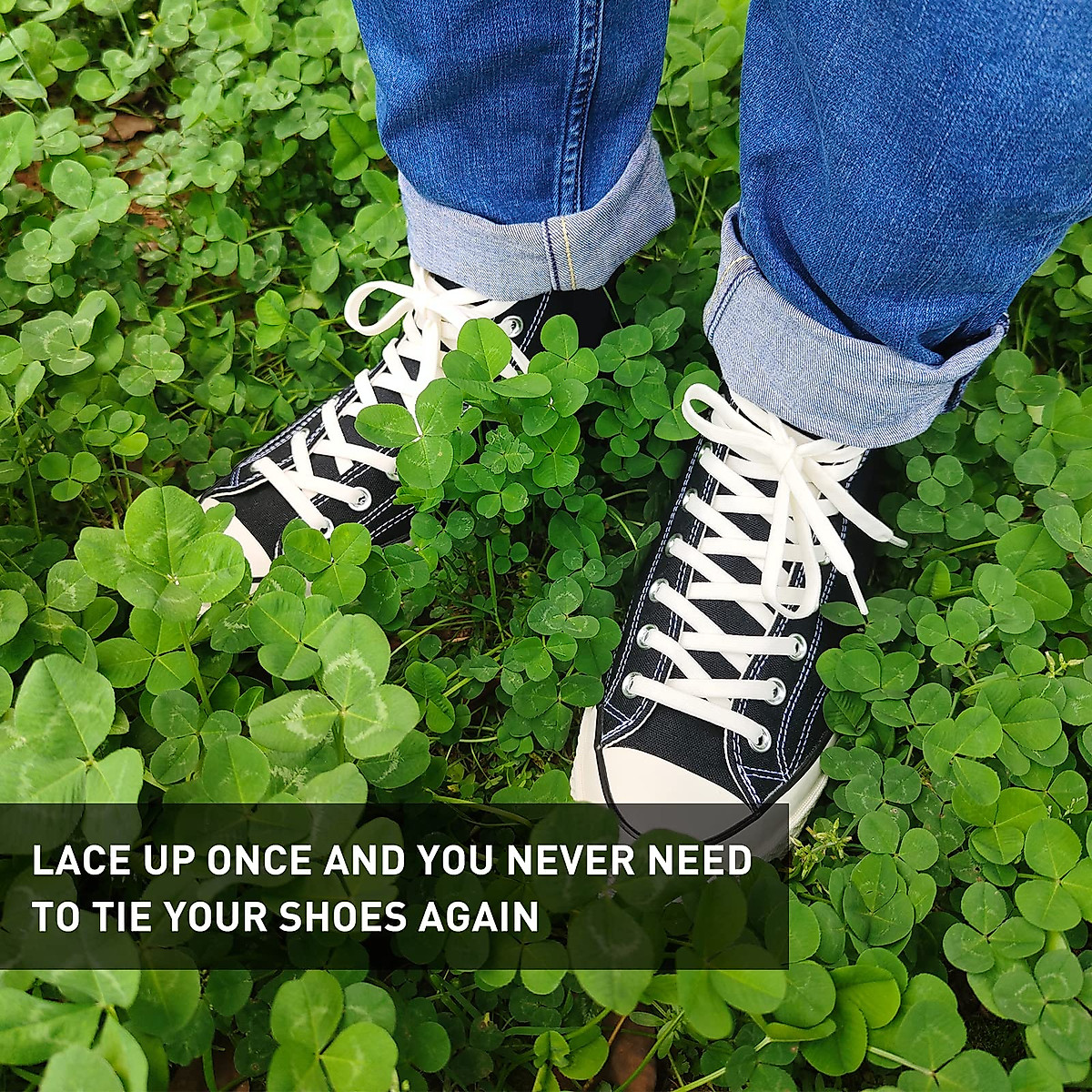 UamGlsob 2 Pairs 5/16" Wide Elastic Shoe Laces Replacement Laces for Converse High Tops Sneakers, Stretch Flat Shoelaces Shoe Strings for Vans High Tops Skate Shoes (03-White, 54'')