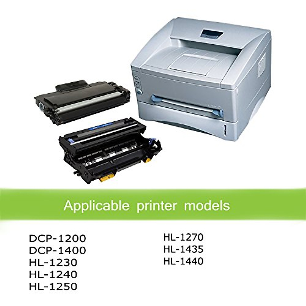 Brother DR-400 TN-460 (DR400 TN460) Compatible Toner & Drum Cartridge - Toner 6,000 Drum 20,000 Page Yield At 5% Page Coverage - For Use With Brother DCP-1200, 1400-2Pack