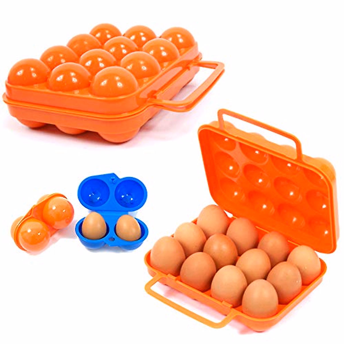 HEART SPEAKER 2/4/6/12 Eggs Storage Box Plastic Holder Container for Picnic Camping Outdoor 2 Grids