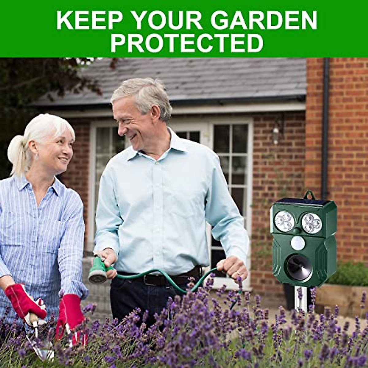 3 Pack Ultrasonic Solar Animal Repeller Outdoor Coyote Deer Repellent Devices for Garden, Deterrent with Motion Sensor, Strobe Light, Cat Deer Skunk Rat Repellent