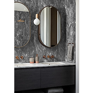 Guvana Matte Marble Contact Paper for Countertop 15.7''x78.7'' Removable Grey Wallpaper Marble Peel and Stick Wallpaper Matte Marble Contact Paper Waterproof Self Adhesive Wallpaper for Kitchen Decor