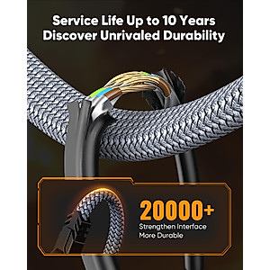 Snowkids Cat 8 Ethernet Cable 15 ft, High Speed Gaming 40Gbps 2000Mhz S/FTP, Network Cord with RJ45 Internet Connector for TV/Computer/Modem/Router/PS5, LAN Cable Shielded in Wall Indoor & Outdoor