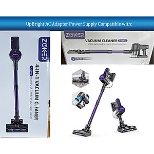 UpBright 26V AC/DC Adapter Compatible with ZOKER A10Pro A10 Pro 22.2V 2200mAh 48.84Wh Lithium-ion Battery 250W 4-in-1 Handheld Cordless Vacuum Cleaner Floor Pet Hair Carpet 26VDC Power Supply Charger