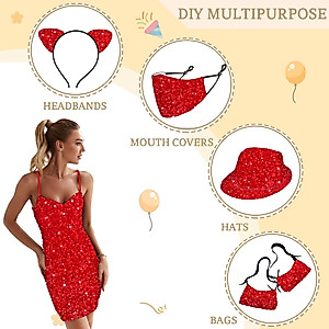 Sequin Fabric Red Glitter Fabric Stretch Velvet Fabric by The Yard 1 Yard Mermaid Sequins Fabric Large Sequins Christmas Fabric for Sewing Dress Sparkly Fabrics for DIY Making Outdoor Polyester Cloth