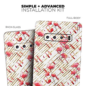 DesignSkinz Karamfila Watercolo Poppies V13 Protective Vinyl Decal Wrap Skin Cover Compatible with The Samsung Galaxy S20 (Screen Trim & Back Glass Skin)