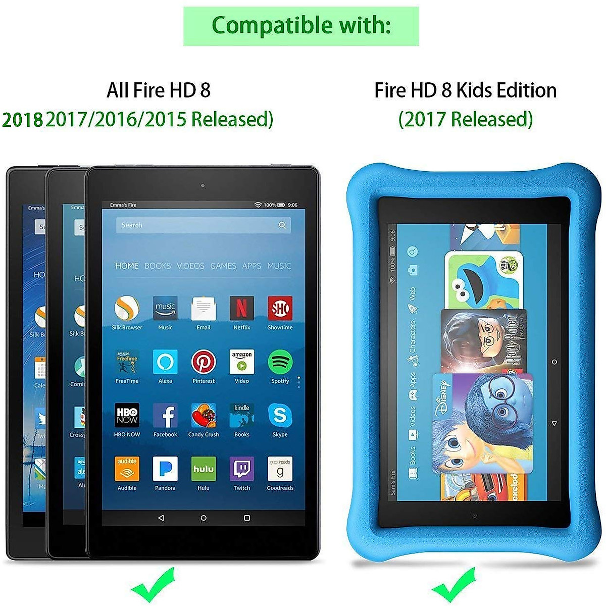 TiKeDa [3-Pack Screen Protector for Amazon Kindle Fire HD 8 (2018/2017/2016 Release) Hard Tempered Glass/HD/9H Hardness High Definition Clear-Not Fit Fire HD 8 2020