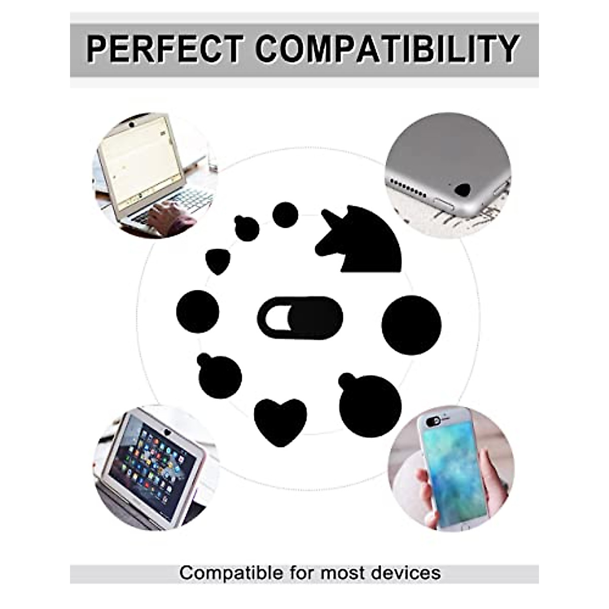 IGIDY Webcam Cover Slide 3-Pack,Webcam Sticker 40-Pack,Suitable for Laptop, Tablet, Echo dot, MacBook Pro, iPhoneiPad, iMac, Universal Camera Cover to Protect Your Privacy and Security