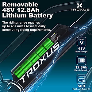 TROXUS Fat Tire Electric Bike for Adults,750W Hub Motor 48V 12.8Ah Battery, 20" x 4'' Fat Tire Ebike for Adult, Step-Thru Electric Bicycle with Shimano 7-Speed