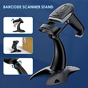 Eyoyo Wireless Barcode Scanner, 3-in-1 Bluetooth Barcode Scanner for Inventory, Cordless Vibration 1D 2D Qr Code Scanner, Handheld Wireless Barcode Reader for Windows iOS and Computers