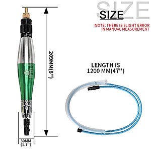 1/8" (3mm) Air Micro Grinder, Pneumatic Pencil Die Grinder, 28000 RPM Free Speed, For Cleaning Dies, Rotors, Backing Plates, Brake Pads, Mounts, Etc.