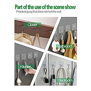 EKE 12 Pack of Large Adhesive Hook Wall Hooks with 40Ib Load Capacity (max) for Hanging Stainless Steel Towels and Coats, Suitable for Kitchens, bathrooms, Homes and Offices (12).