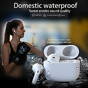 Wireless Earbuds Bluetooth 5.3 Headphones Clear Call 56H Playback IPX7 Waterproof Stereo Earphones with Charging Case Gaming Earbuds with Microphone for Android iPhone Samsung.