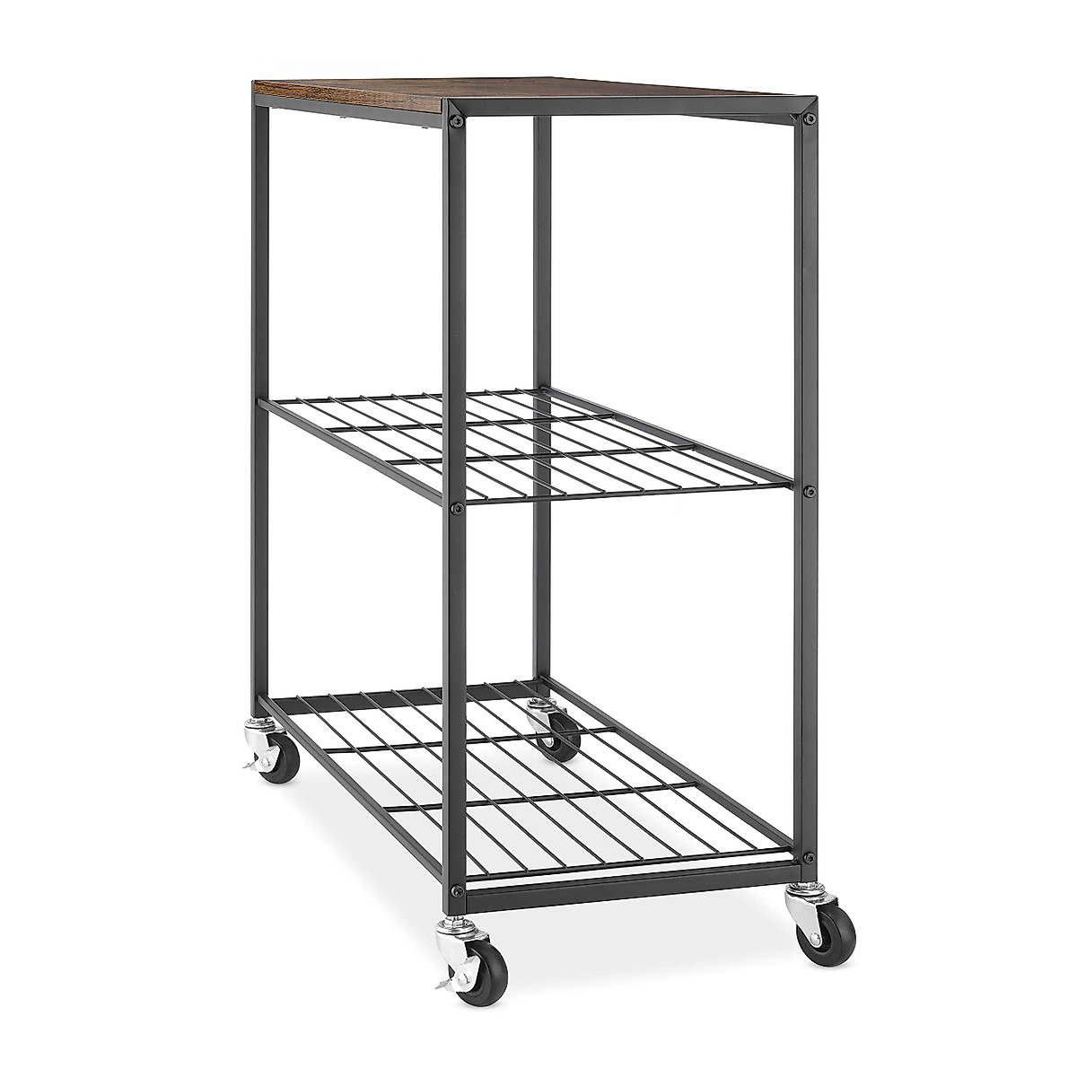 Whitmor Modern Industrial Rolling Storage Shelves, Brown