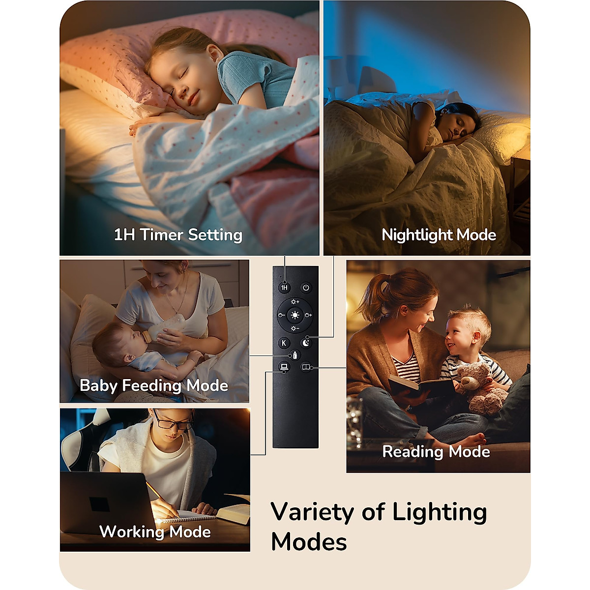 EDISHINE Modern Corner Floor Lamp, 65" Minimalist Pole Lamp with Remote, Dimmable Tall Reading Light for Living Room, Bedroom, Office, 9W LED Bulb Included (Black)