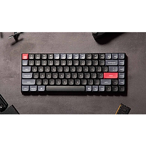 Keychron S1 Ultra-Slim QMK/VIA Custom Wired Mechanical Keyboard, 84 Keys 75% Layout Programmable Macros RGB Backlit CNC Aluminum Keyboard for Mac Windows, Low Profile Gateron Red Switch