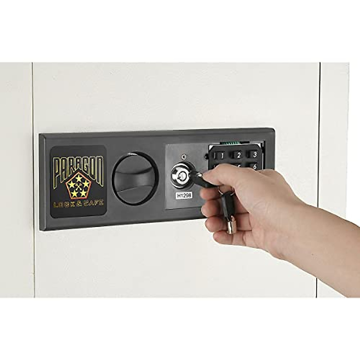 In-Wall Safe - Home or Business Safe with LED Keypad and 2 Manual Override Keys - Protects Cash, Jewelry, Passports, and More by Paragon Safes (Cream)