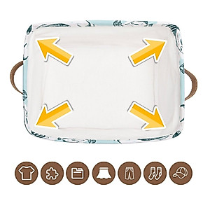 Storage Basket Gift Baskets with Handles Foldable Decorative Canvas Storage Bin for Living Room Shelves Office Clothes, 14x10x8 In(Sea Turtle)