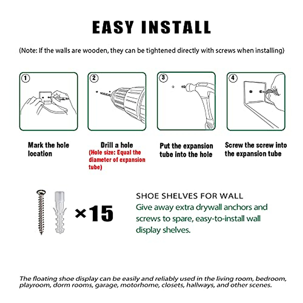 SIPRDE Floating Shoe Display Shelves for Wall Mount Set of 6 - Clear Acrylic Floating Shelves for Showcase Sneaker Collection or Shoes Box