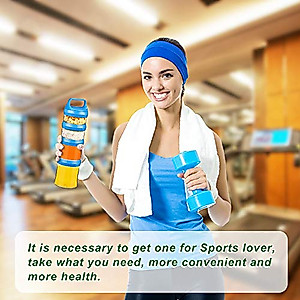 Dolibest stackable snack containers, Twist Lock Stackable Snack Jars, Stackable Containers Set for Storing Milk, Protein Powder, Snacks, Nuts, BPA Free, 4-Piece (Blue, 31oz)