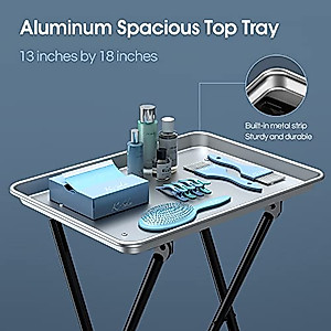 Aluminum Foldaway Folding Service Tray on Wheels