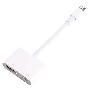 WORLDBOYU Lightning to HDMI Adapter Lightning Digital AV Adapter 1080P with Lightning Charging Port for Select iPhone iPad and iPod Models and HDTV Monitor Projector White