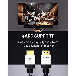 ECHOGEAR HDMI Cables - 8 Foot Certified Ultra High Speed Cable with Flexible Braided Jacket - Get 4k @ 120Hz On PS5 & Xbox Series X - Supports 8k, HDR, eArc, Dolby Vision, & More