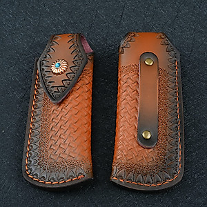 SDOKEDC Damascus Steel Folding Knife Pocket Knife Yellow Sandalwood Handle Mechanical Lock Outdoor Camping Survival (Curved blade)