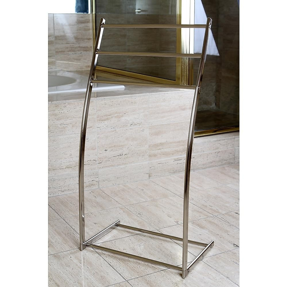 Kingston Brass Edenscape Freestanding 3-Bar Towel Rack Brushed Nickel