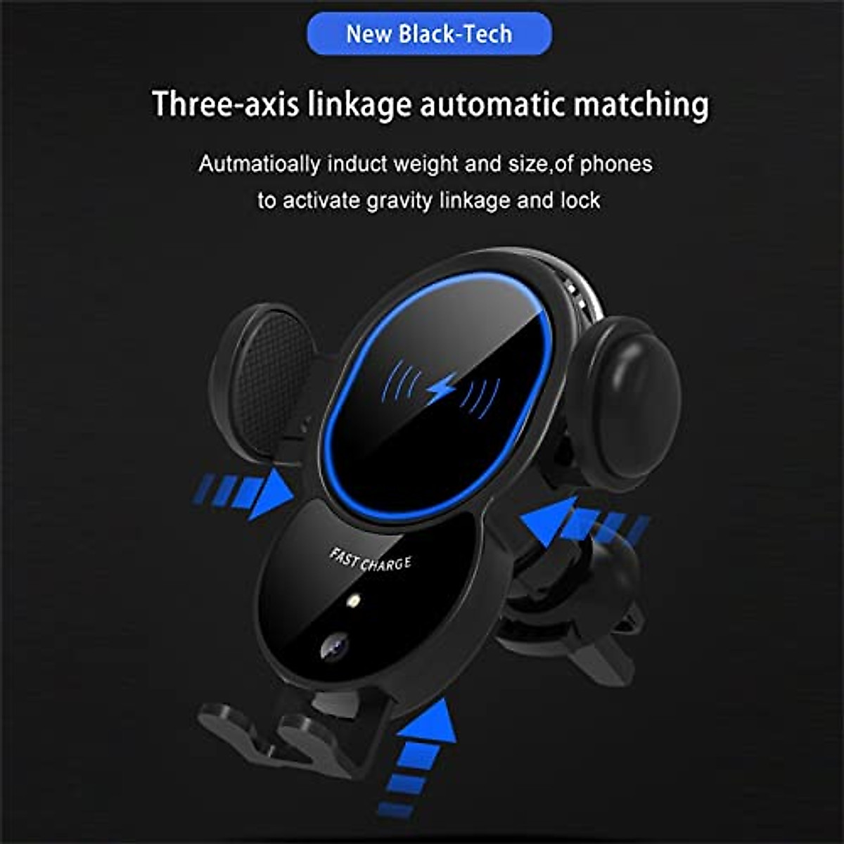 #8gf231 Wireless Car Charger Mount-Triangle Linkage Automatic Clamping Qi Fast Charging