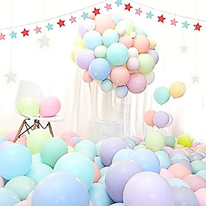 Party Pastel Balloons 100 Pcs 10" Macaron Candy Colored Latex Balloons for Birthday Wedding Engagement Anniversary Christmas Festival Picnic or Any Friends & Family Party Decorations- Multicolor