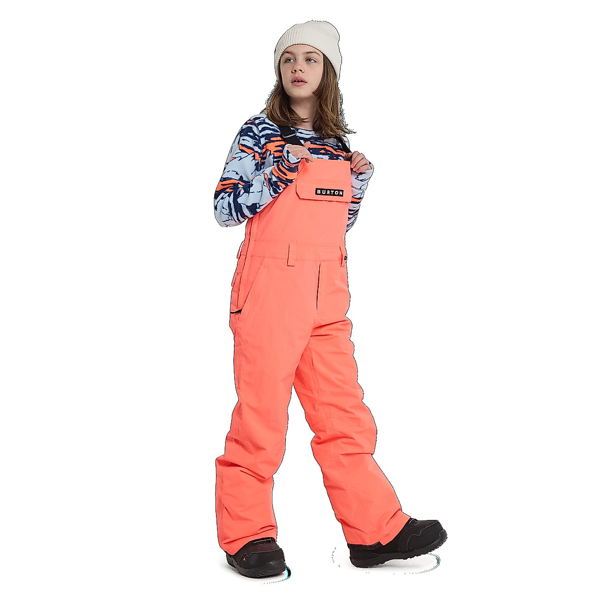 Burton Kids Skylar 2L Bib Pants, Tetra Orange, Medium