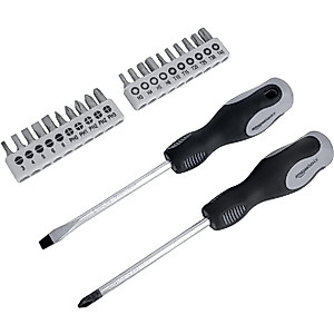 Amazon Basics 65-Piece General Household Home Repair and Mechanic's Hand Tool Kit Set, Black