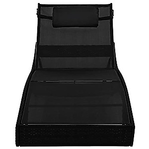 Penau Sun Loungers 2 pcs with Table Poly Rattan and Textilene Black Experience Ultimate Outdoor Leisure Soak Up The Sun in Comfort