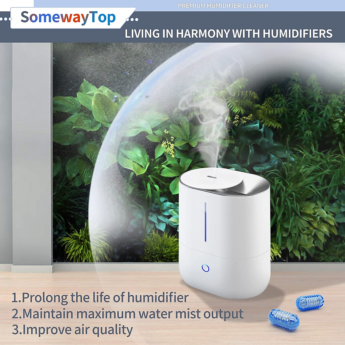 [2023 VER] 20X Humidifier Cleaner, Demineralization Cartridge for Humidifier Compatible with Protec Demineralization Cleaning Ball, Homedics Humidifier Filter Replacement & Humid Clean Cartridge