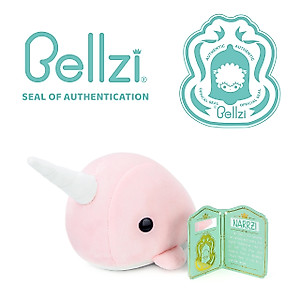 Bellzi Pink Narwhal Stuffed Animal Plushie - Soft Kawaii Plush Toy - Cute Plushies for All Ages - Narwhali