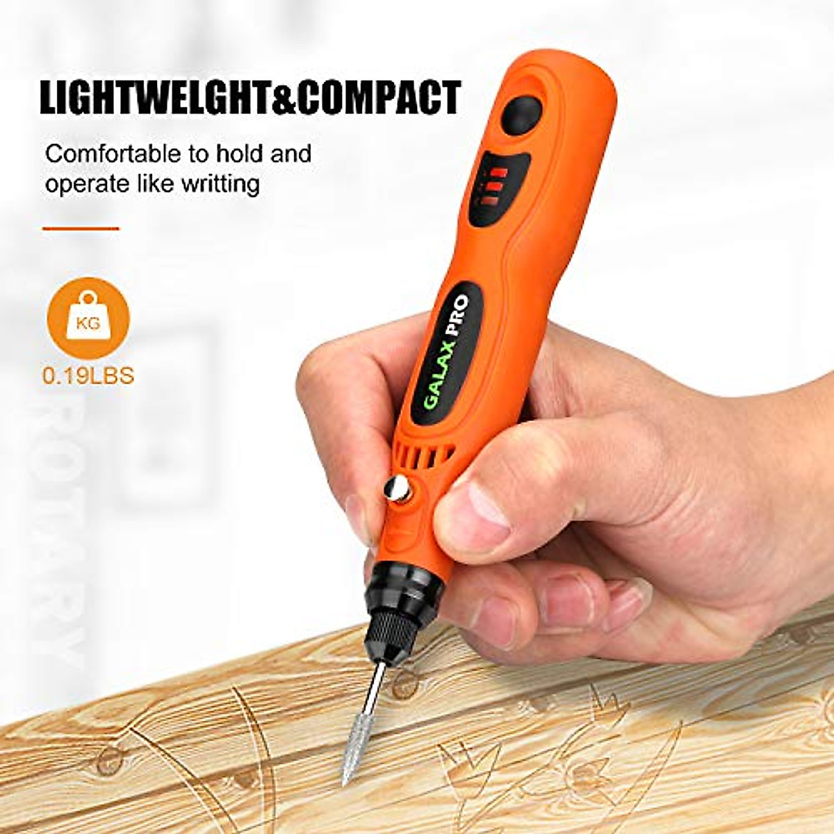 GALAX PRO 3.6V Lithium Ion Mini Cordless Rotary Tool Kit, 3 Adjustable Speed, USB Charging Cable and 31 Accessories for Drilling, Grinding, Cleaning, Polishing and Carving