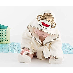 Sock Monkey Hooded Bath Robe & Slipper Set (0-9 Months)