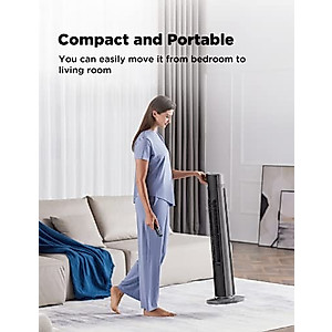 PELONIS 40''Oscillating Tower Fan | Remote Control | Quiet Stand Up | 3 Speed Settings | 3 Modes |15-Hour Timer | LED Display | for Bedroom Home Office Use| Black