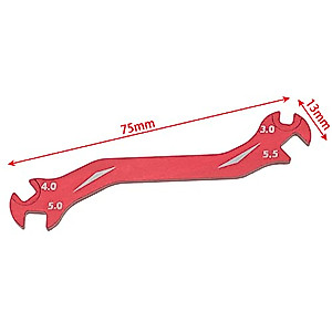 DKKY DKKY Racing RC Car Aluminum Screw Wrench Repair Tool 3/4/5.5mm for RC Model Car Upgrade Parts Accessories (Red)