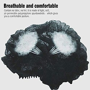 A+ DESIGN 100 Pieces Disposable Non-Woven Clip Caps Mob caps hairnets Head Cover, 21", with 6 Colors for You to Choose. (Black)